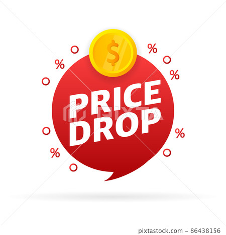 Advertising with yellow price drop for banner... - Stock Illustration ...