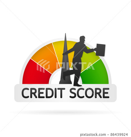 Credit score concept icon. Document... - Stock Illustration [86439924 ...