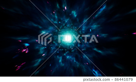 Glowing Cyan Color Dimension Energy Burst out... - Stock Illustration ...