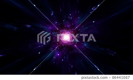 Glowing Pink Neutron Star in the Galaxy Space... - Stock Illustration ...