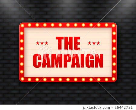 The campaign sign on wall background. American... - Stock Illustration ...