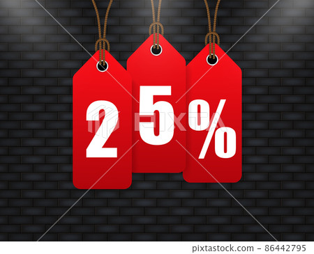 Trendy flat advertising with 25 percent... - Stock Illustration ...