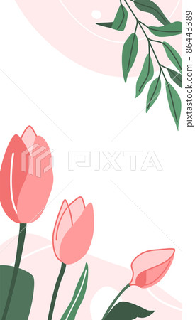 Flower story template vector background. Spring... - Stock Illustration ...