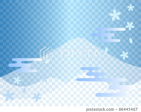 Mt. Fuji, checkered pattern and haze pattern... - Stock Illustration ...