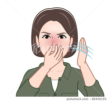 Female with a stinky reaction - Stock Illustration [86448193] - PIXTA