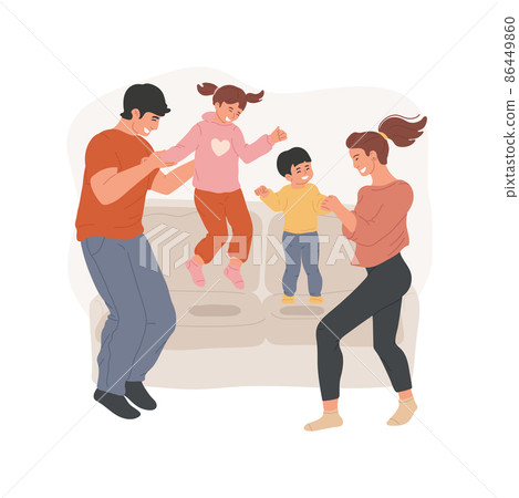 Family fun isolated cartoon vector... - Stock Illustration [86449860 ...