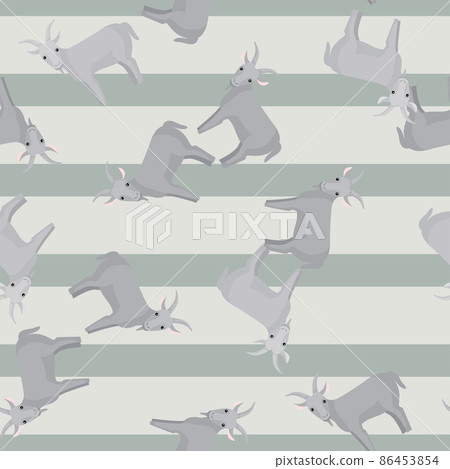 Seamless pattern of goat. Domestic animals on... - Stock Illustration ...
