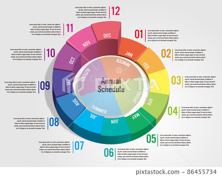 Annual schedule infographic represented by a... - Stock Illustration ...