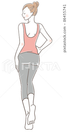 A backward-looking female who poses - Stock Illustration [86455741] - PIXTA