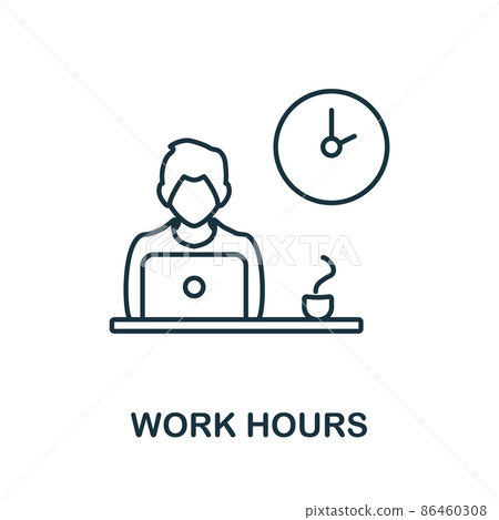Work Hours icon. Line element from project... - Stock Illustration ...