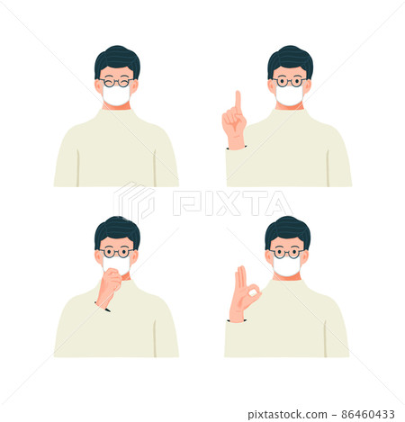 Illustration set of men taking various poses... - Stock Illustration ...
