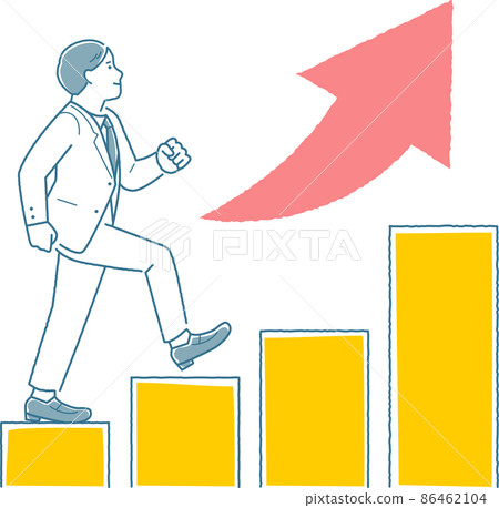Male employees stepping up - Stock Illustration [86462104] - PIXTA