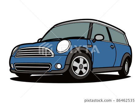 Compact wagon blue car illustration - Stock Illustration [86462535] - PIXTA