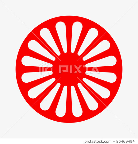 Vector icon of an international romani symbol - Stock Illustration ...