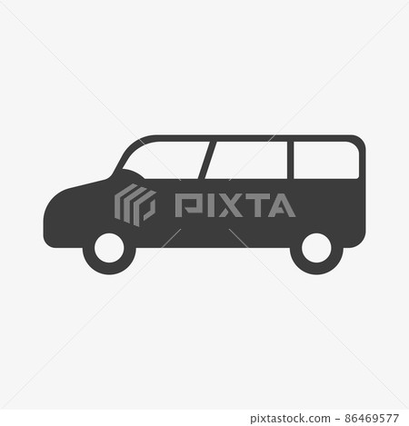 Minivan vector icon. Black MPV car symbol - Stock Illustration ...