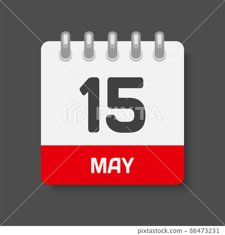 Icon day date 15 May, template calendar page - Stock Illustration ...