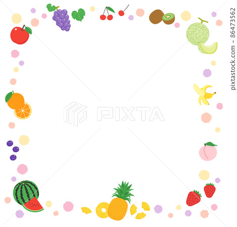 Cute frame of various fruits - Stock Illustration [86473562] - PIXTA