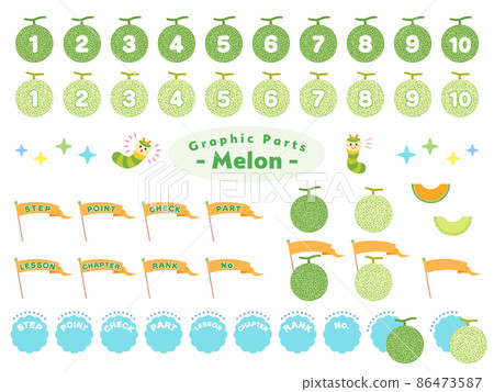Melon numbers heading / icon set - Stock Illustration [86473587] - PIXTA