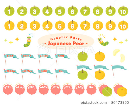 Pear number heading / icon set - Stock Illustration [86473590] - PIXTA
