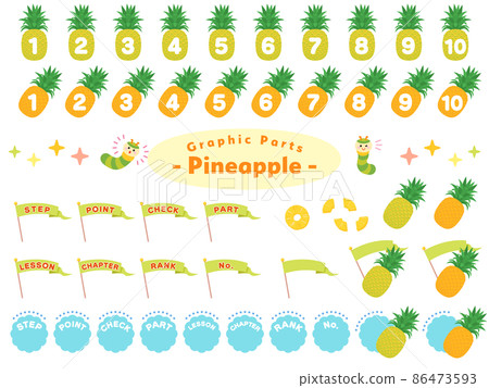 Pineapple number heading / icon set. - Stock Illustration [86473593 ...