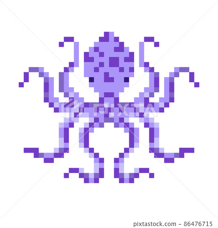 Pixel Art Octopus Sea Creature for 8 bit Game-插圖素材 [86476715] - PIXTA圖庫