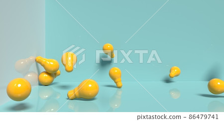 Scattered light bulbs - 3D render - Stock Illustration [86479741] - PIXTA
