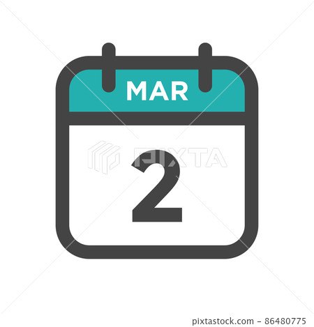March 2 Calendar Day or Calender Date for... - Stock Illustration ...