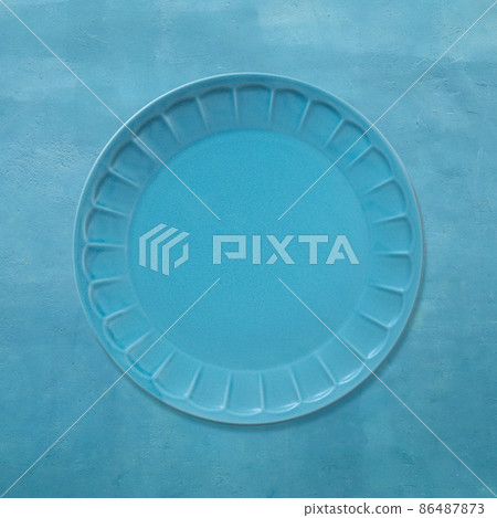 Blue plate and background - Stock Illustration [86487873] - PIXTA