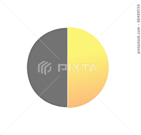 First quarter moon yellow - Stock Illustration [86489559] - PIXTA