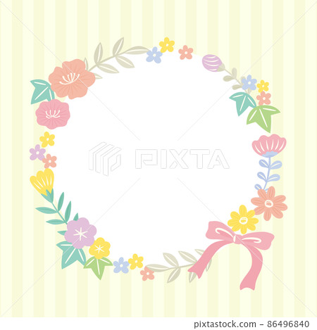 Flower and ribbon frame - Stock Illustration [86496840] - PIXTA