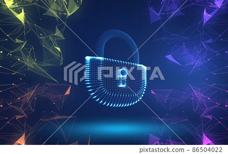 Cyber security background with colorful... - Stock Illustration ...