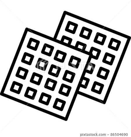 Waffle Outline Icon Food Vector - Stock Illustration [86504690] - PIXTA