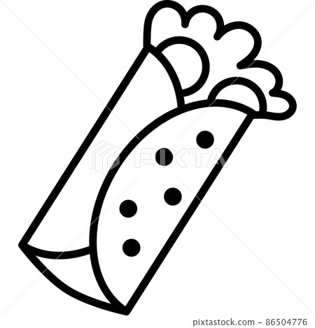 Burrito Outline Icon Food Vector - Stock Illustration [86504776] - PIXTA