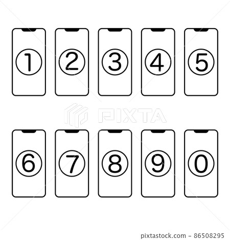 Smartphone number - Stock Illustration [86508295] - PIXTA
