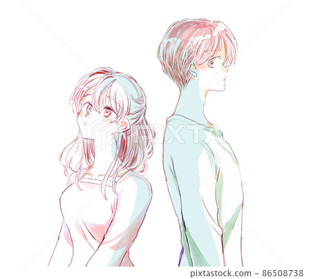 Men and women with both unrequited love - Stock Illustration [86508738 ...