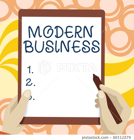 Writing displaying text Modern Business. Word... - Stock Illustration ...