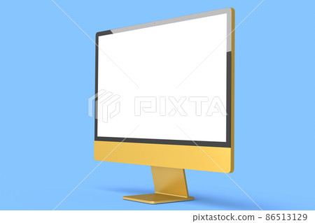 Realistic gold computer screen display with... - Stock Illustration ...