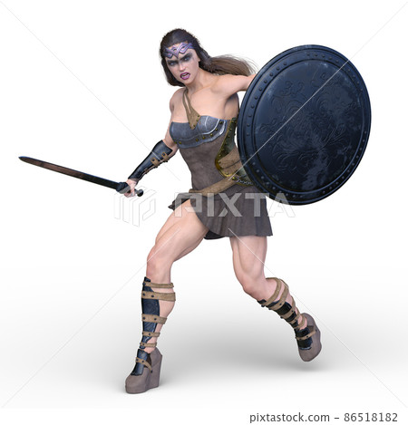 Female gladiator - Stock Illustration [86518182] - PIXTA