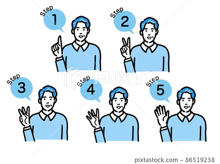A set of middle-aged men explaining the process - Stock Illustration ...