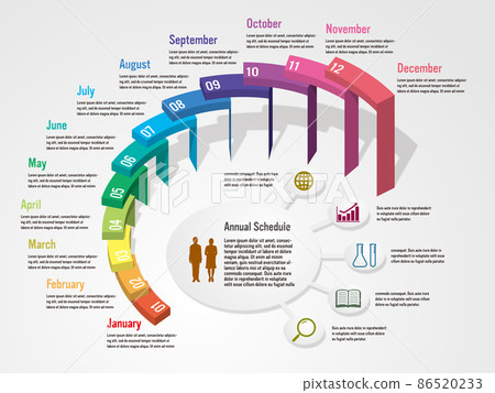 Annual schedule 12 steps infographic - Stock Illustration [86520233 ...