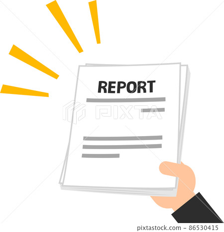 Hands to present report documents - Stock Illustration [86530415] - PIXTA