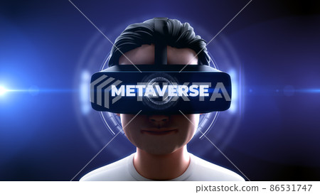 Text "METAVERSE" on VR Headset screen. - Stock Illustration [86531747 ...