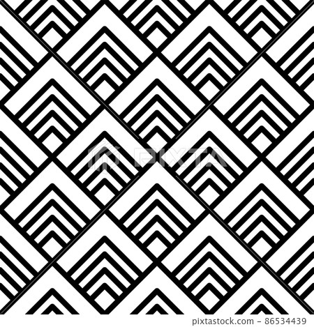 Seamless tile of a Japanese wave pattern....-插圖素材 [86534439] - PIXTA圖庫