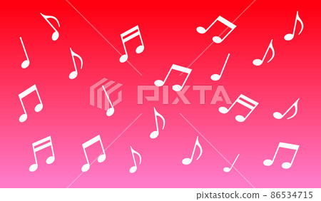 Musical note pattern (red background) - Stock Illustration [86534715 ...