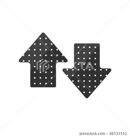 Black top and bottom set arrow icon with cute... - Stock Illustration ...