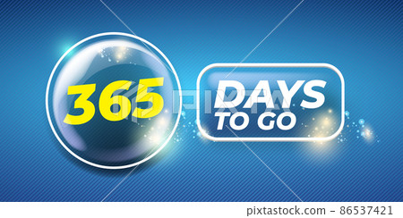 365 days to go countdown blue modern horizontal... - Stock Illustration ...