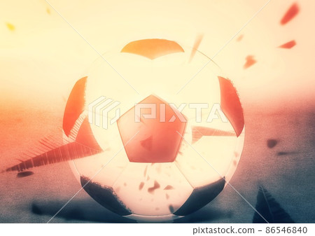 3d illustration of an exploding soccer ball - Stock Illustration ...