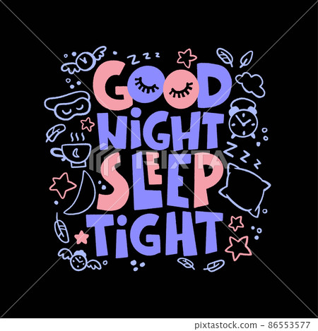 Good night sleep tight - vector lettering.... - Stock Illustration ...