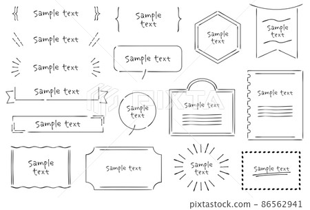 Fashionable hand-painted headline frame, thin... - Stock Illustration ...