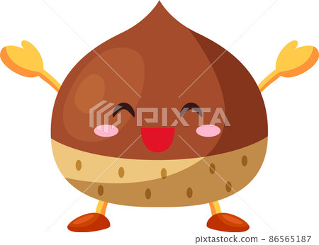 Illustration of a cute chestnut that rejoices... - Stock Illustration ...